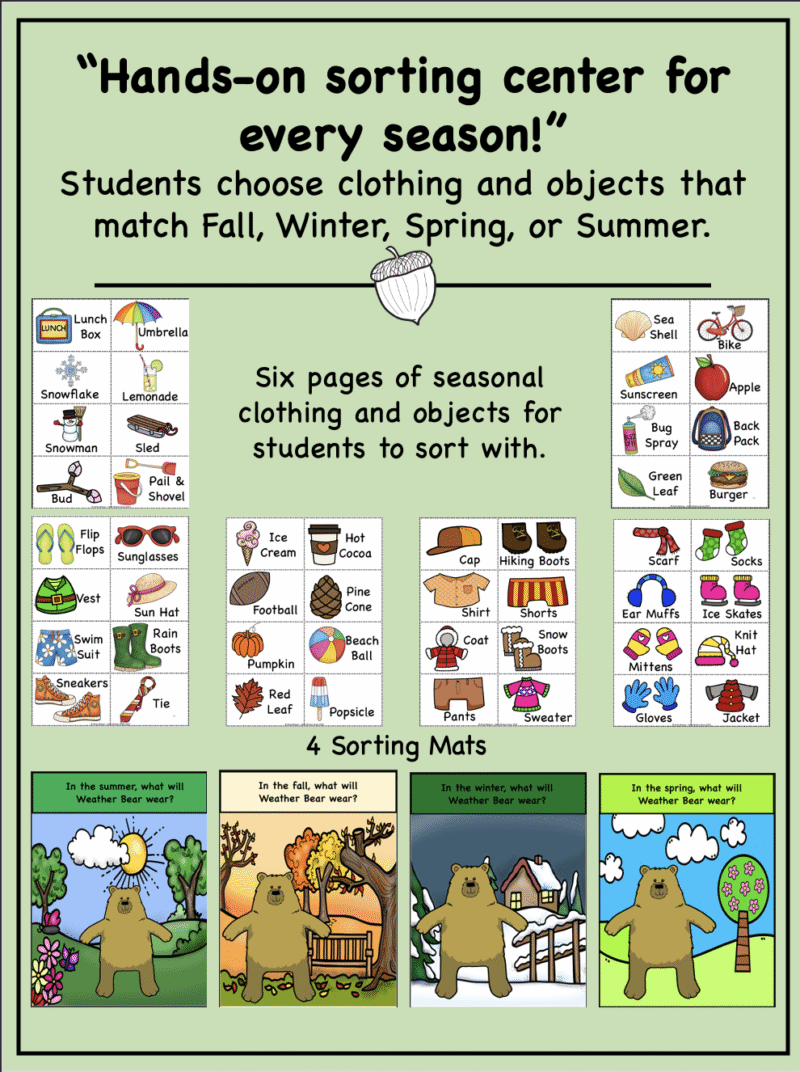 Weather - Dress for the Weather - Sorting Center - Help Writers Grow