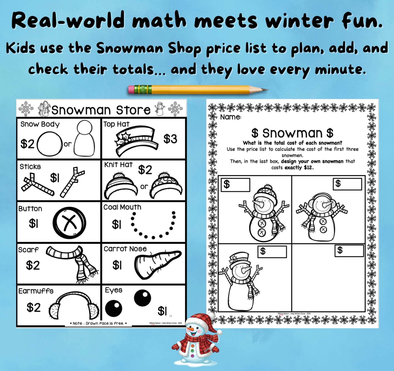 Winter - Build a Snowman on a Budget - A Winter Math Activity - Help ...