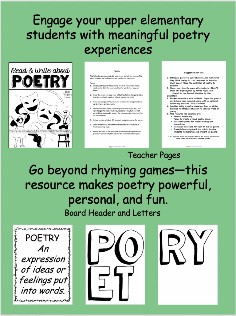 Read and Write Poetry for Upper Elementary - Help Writers Grow