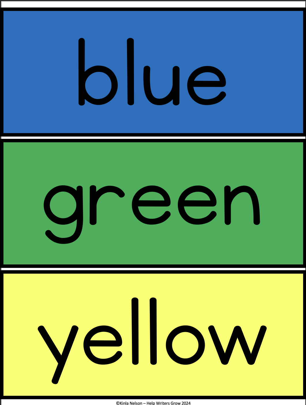 Color Word Wall - Help Writers Grow