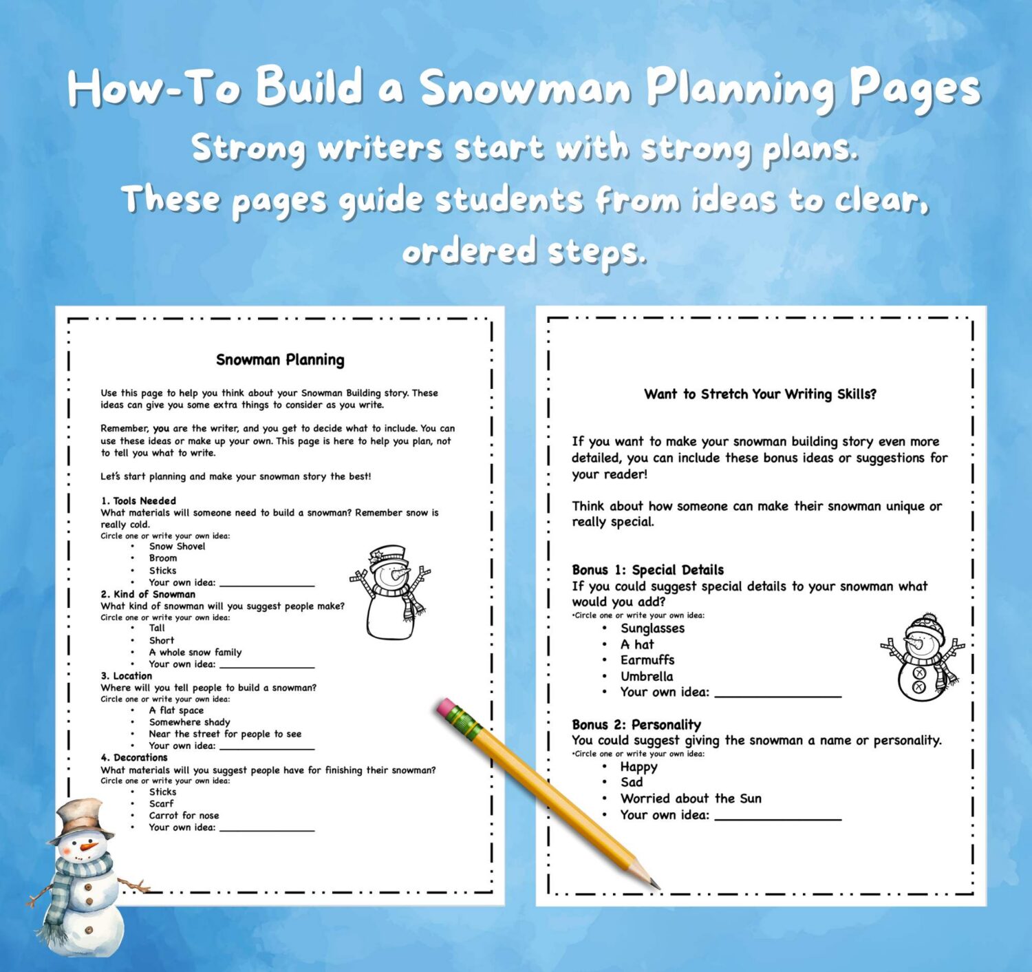 Winter - How-to Build a Snowman - How-To Writing - Help Writers Grow