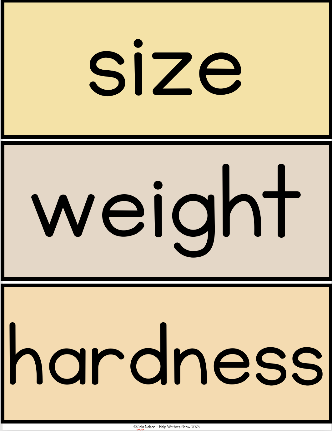Matter - Physical Properties of Matter Word Wall - Help Writers Grow