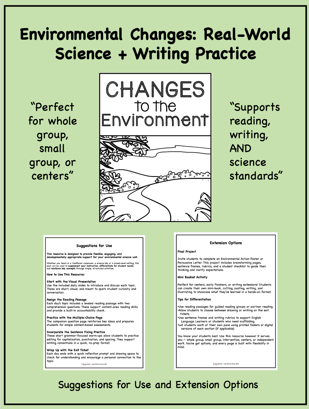 Changes to Our Environment for Second Grade - Help Writers Grow