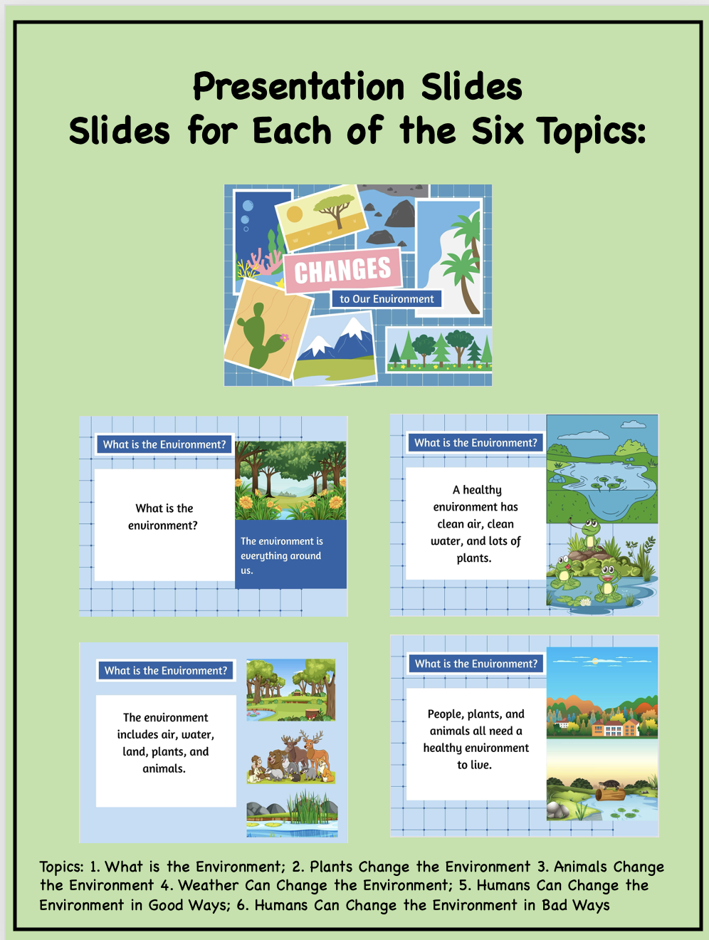 Changes to Our Environment for Second Grade - Help Writers Grow