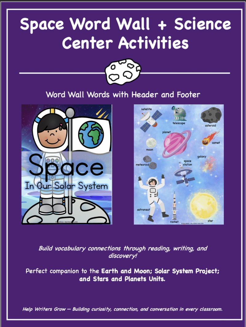 Space Word Wall and Science Center Activities - Help Writers Grow