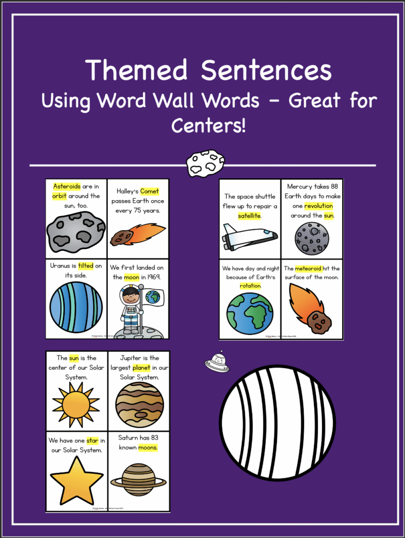 Space Word Wall and Science Center Activities - Help Writers Grow
