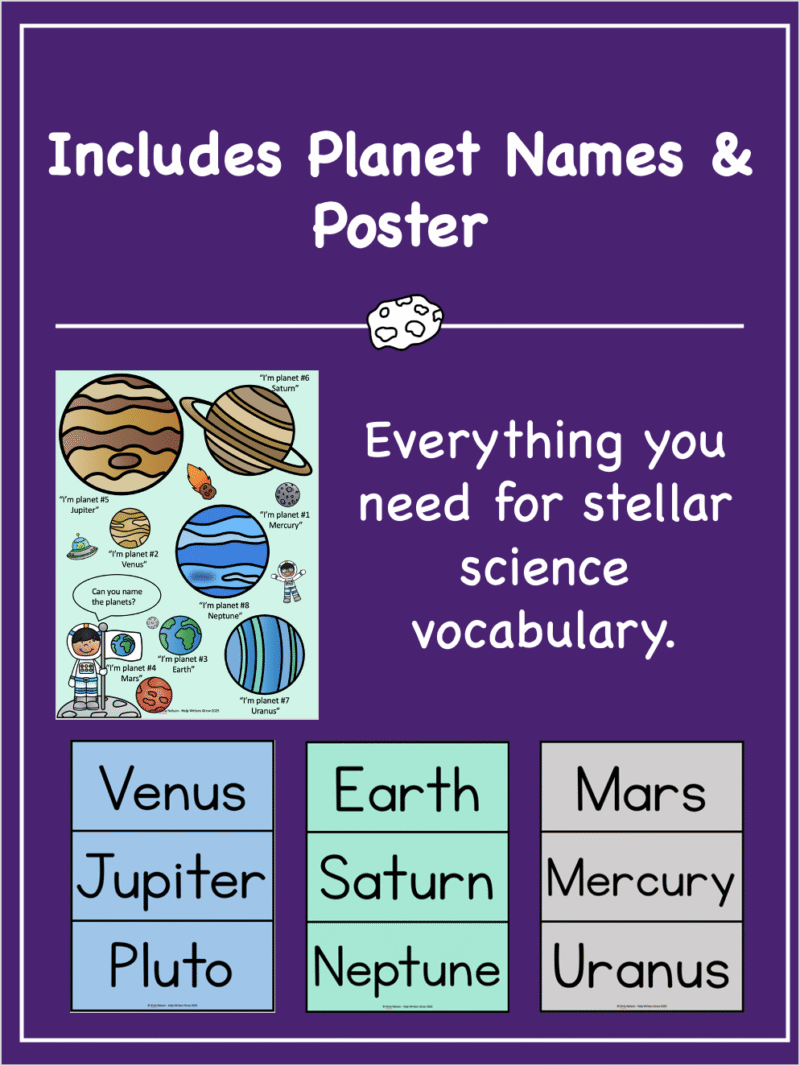Space Word Wall and Science Center Activities - Help Writers Grow